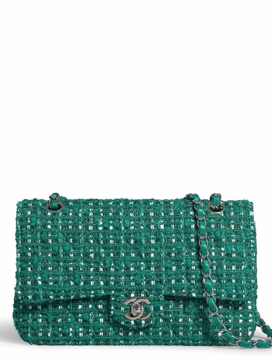 CHANEL | Bags | Chanel Emerald Green Tweed Flap Shoulder Bag | Poshmark